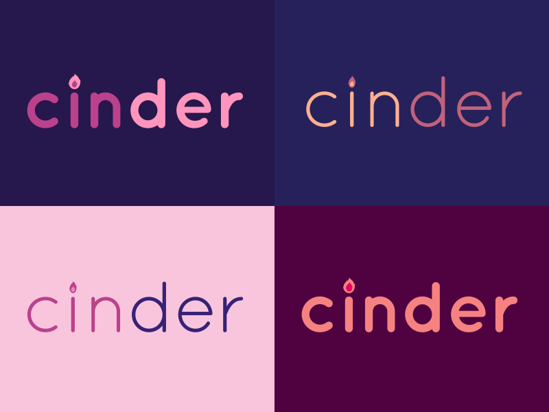 Cinder Logotype Concepts by Sarah Robin on Dribbble