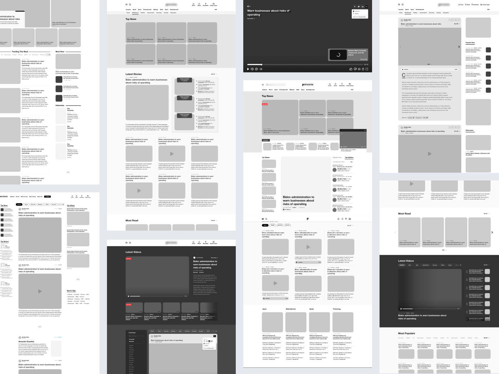 News Platform Wireframes by Zepyur Izyan on Dribbble