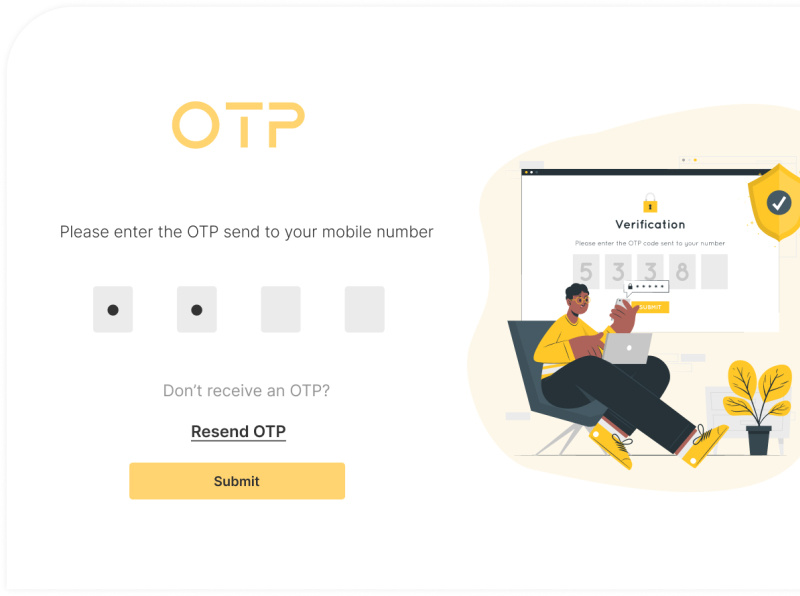 OTP Web Page. 👽™ by Antor Hossain👽™ on Dribbble
