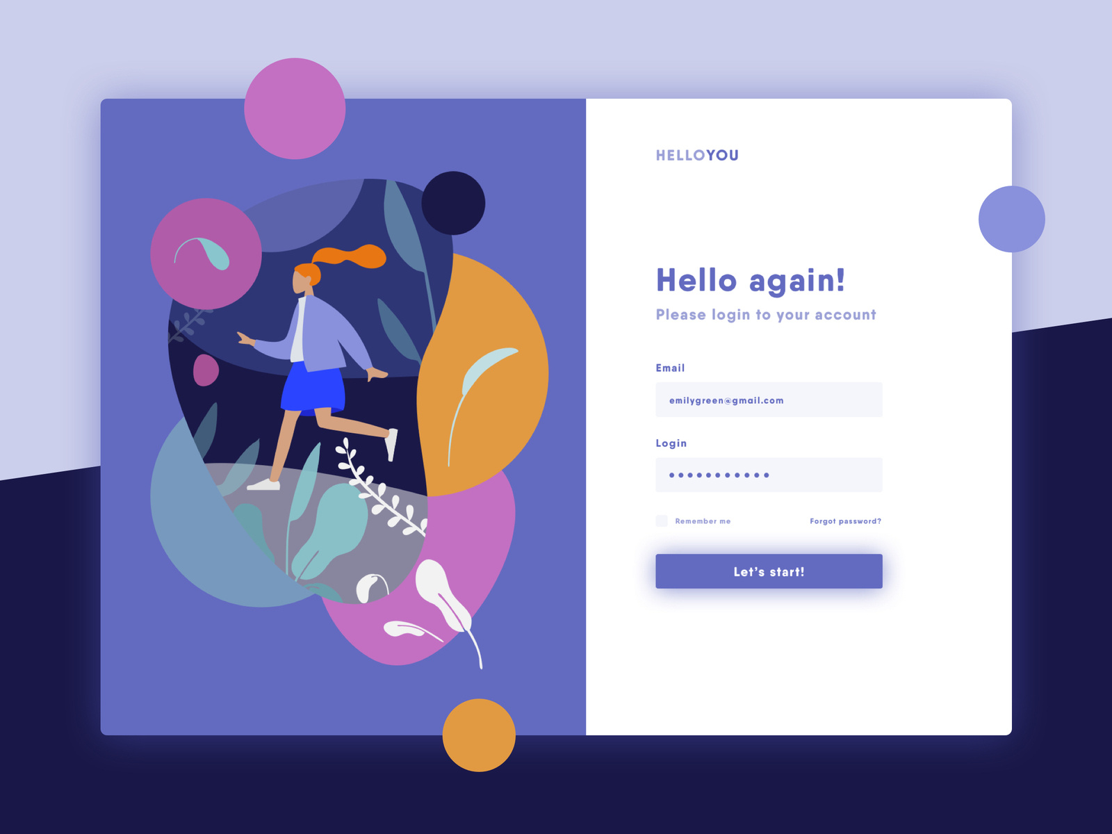 HelloYou - Login Page by Magda Rolka-Chrobak on Dribbble