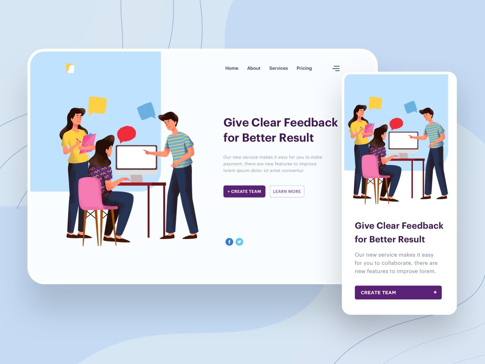 Give Feedback Illustration Website Header by Avian Rizky for ...