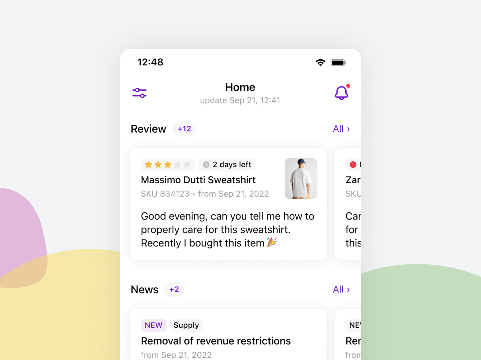 Review and News Widget for E-commerce App by amirhanov on Dribbble