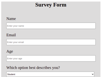 Survey Form in HTML by Qurat-ul-ain on Dribbble