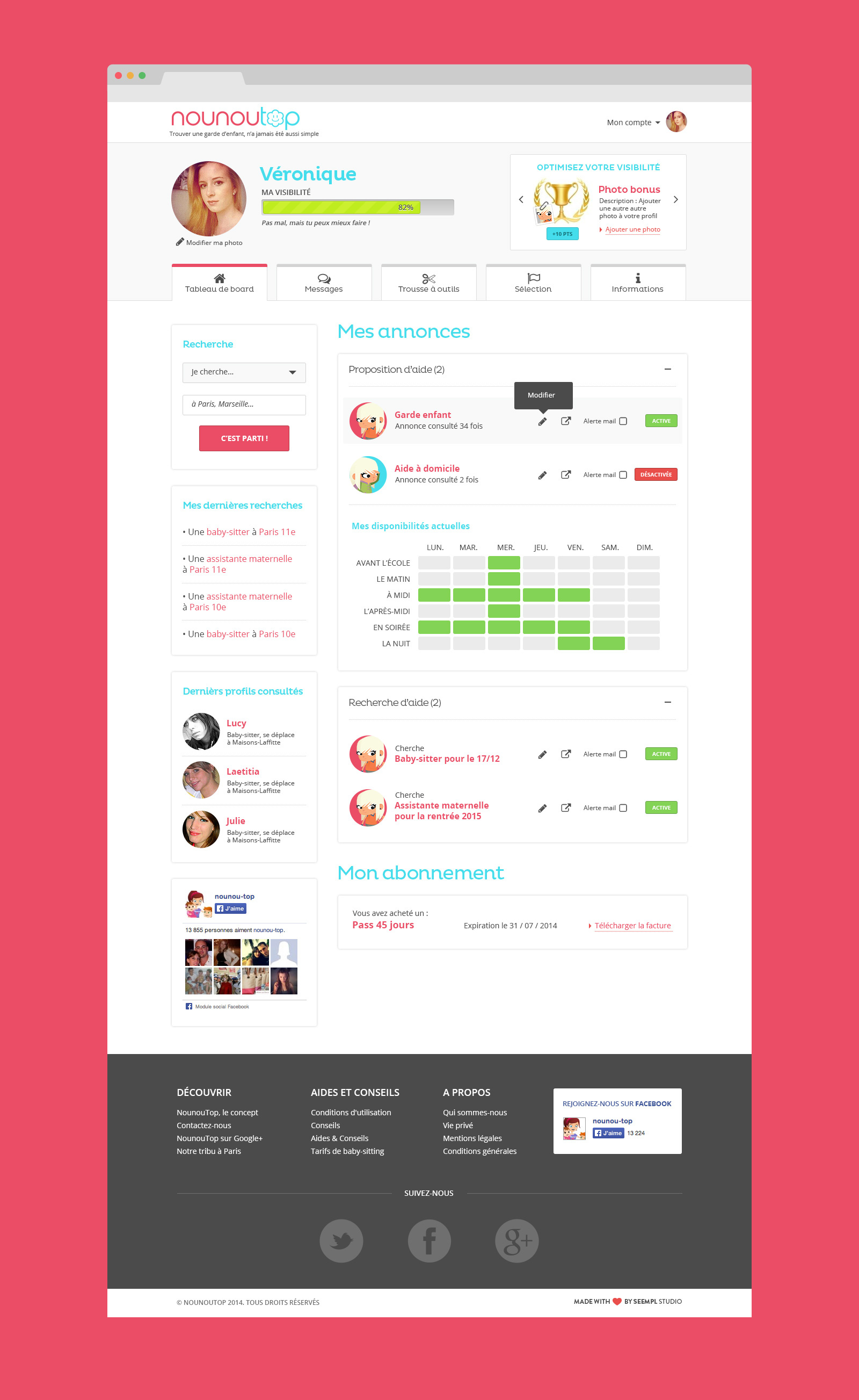 Dribbble Dashboard
