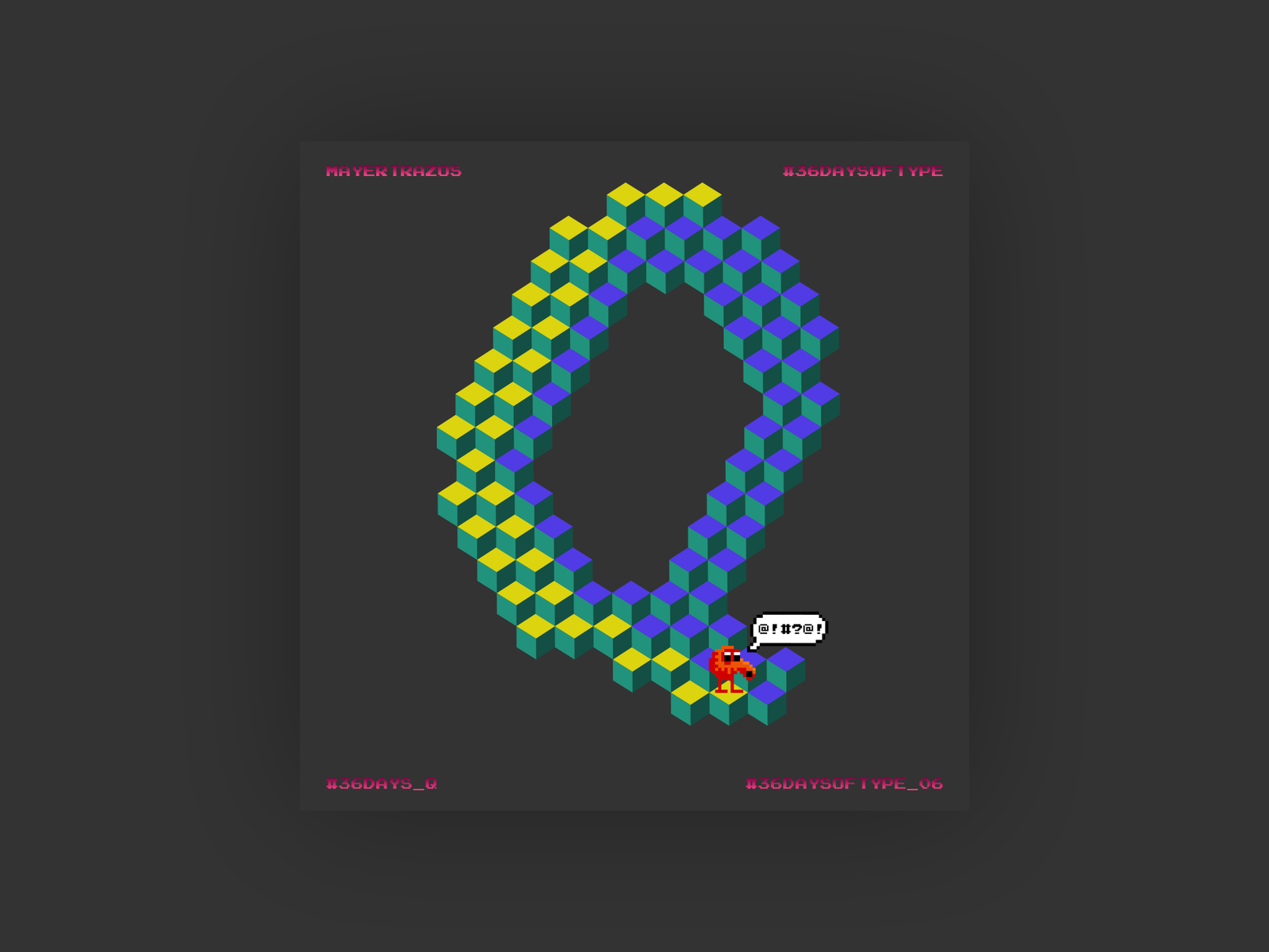 Q for Q*bert by mayerscakes on Dribbble