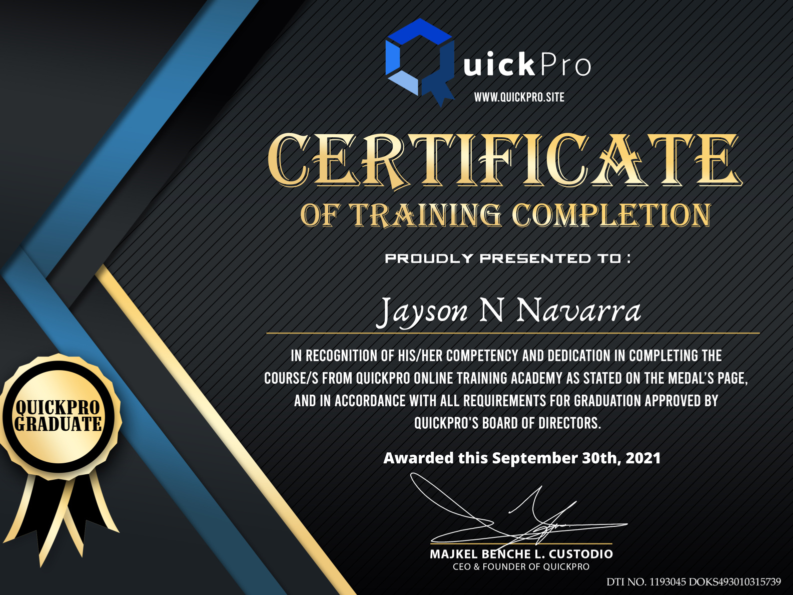 Certificate by Jhay Navarra on Dribbble