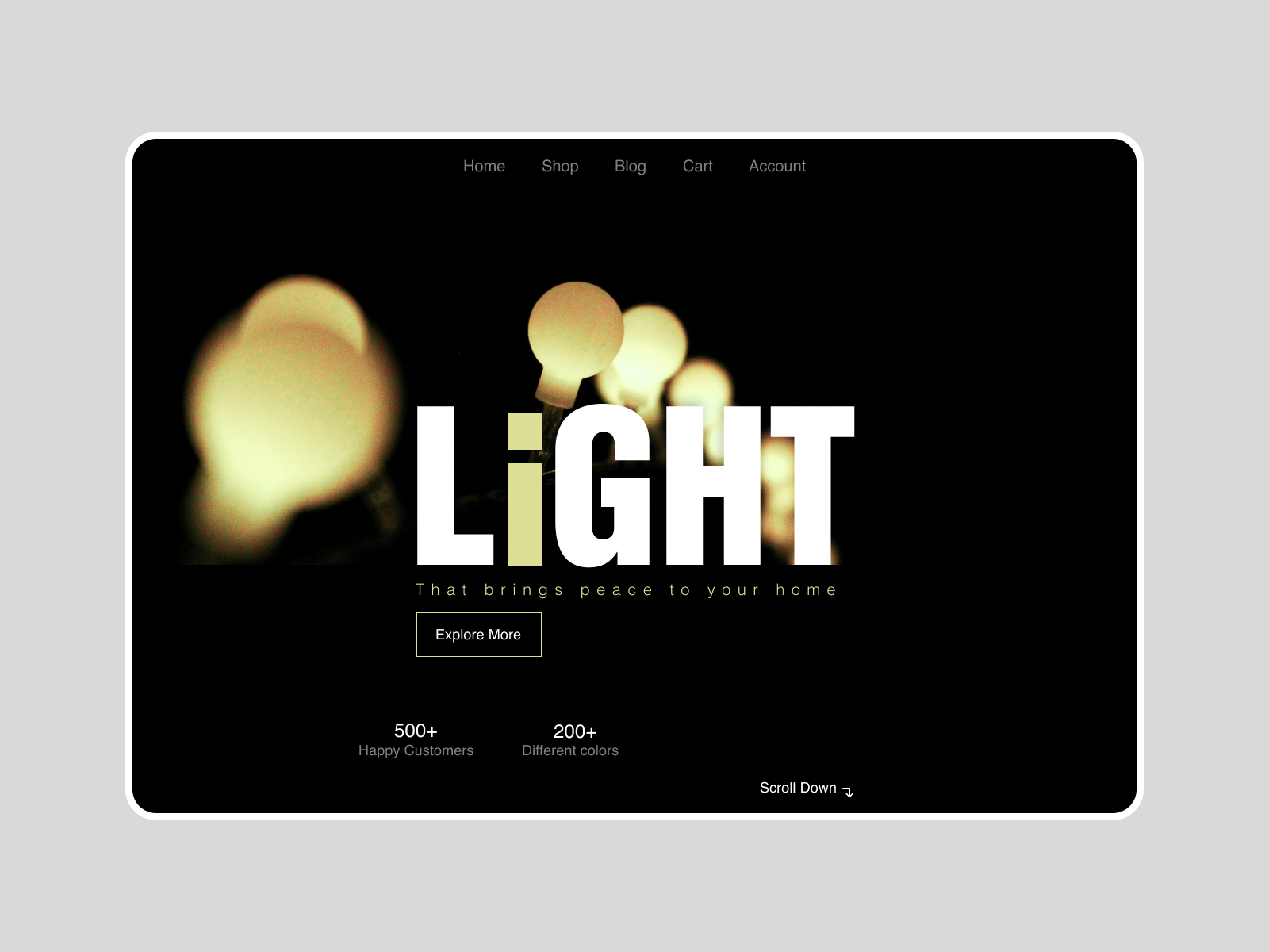 Light Landing Page by Tayyaba Ahmad on Dribbble