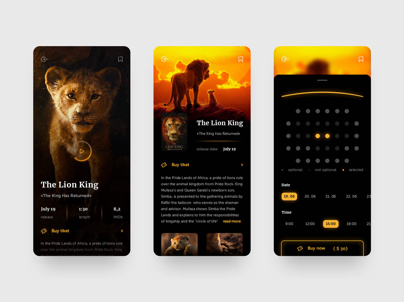 Cinema App Design by alice_kau on Dribbble