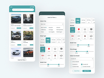 Buying Car App UI by design_shapes on Dribbble