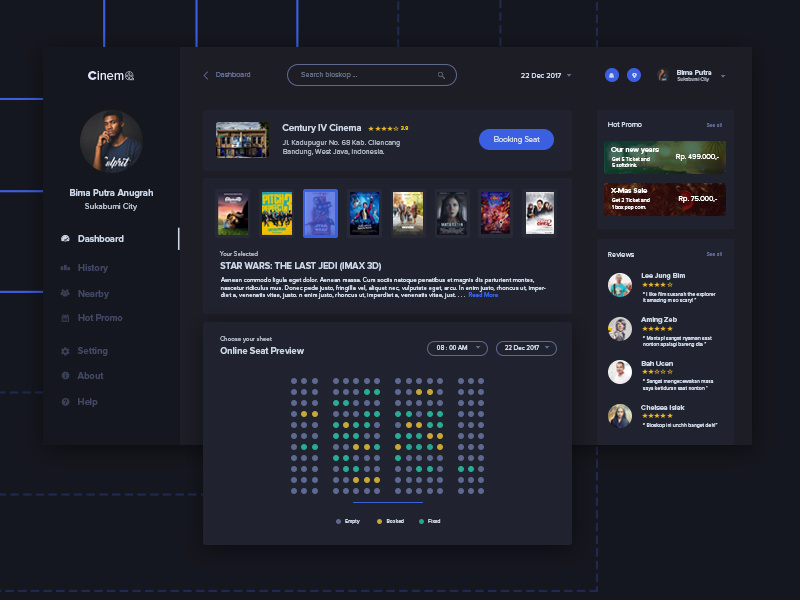 Cinema Dashboard Page by Bima Putra Anugrah on Dribbble