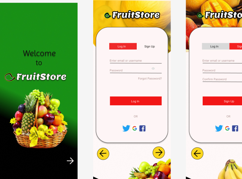 Fruit store app mockup design.. by anuforo mary on Dribbble