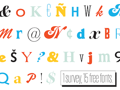 1 survey, 15 free fonts by Mary Catherine Pflug on Dribbble