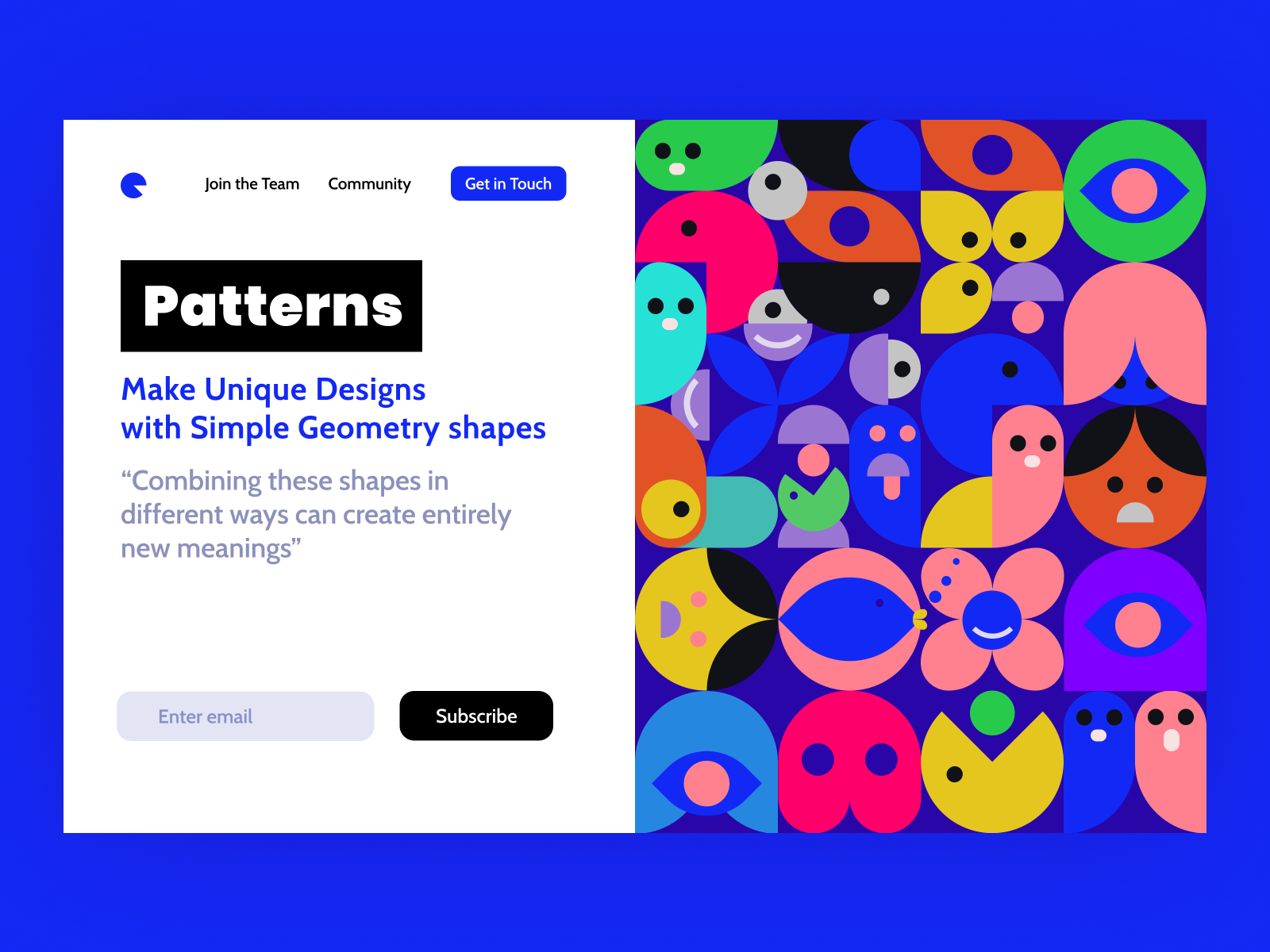 Patterns - Landing page for Design Community by Nirav Patel on Dribbble