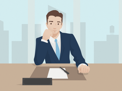 Businessman has a Question by Brad Matsushita on Dribbble
