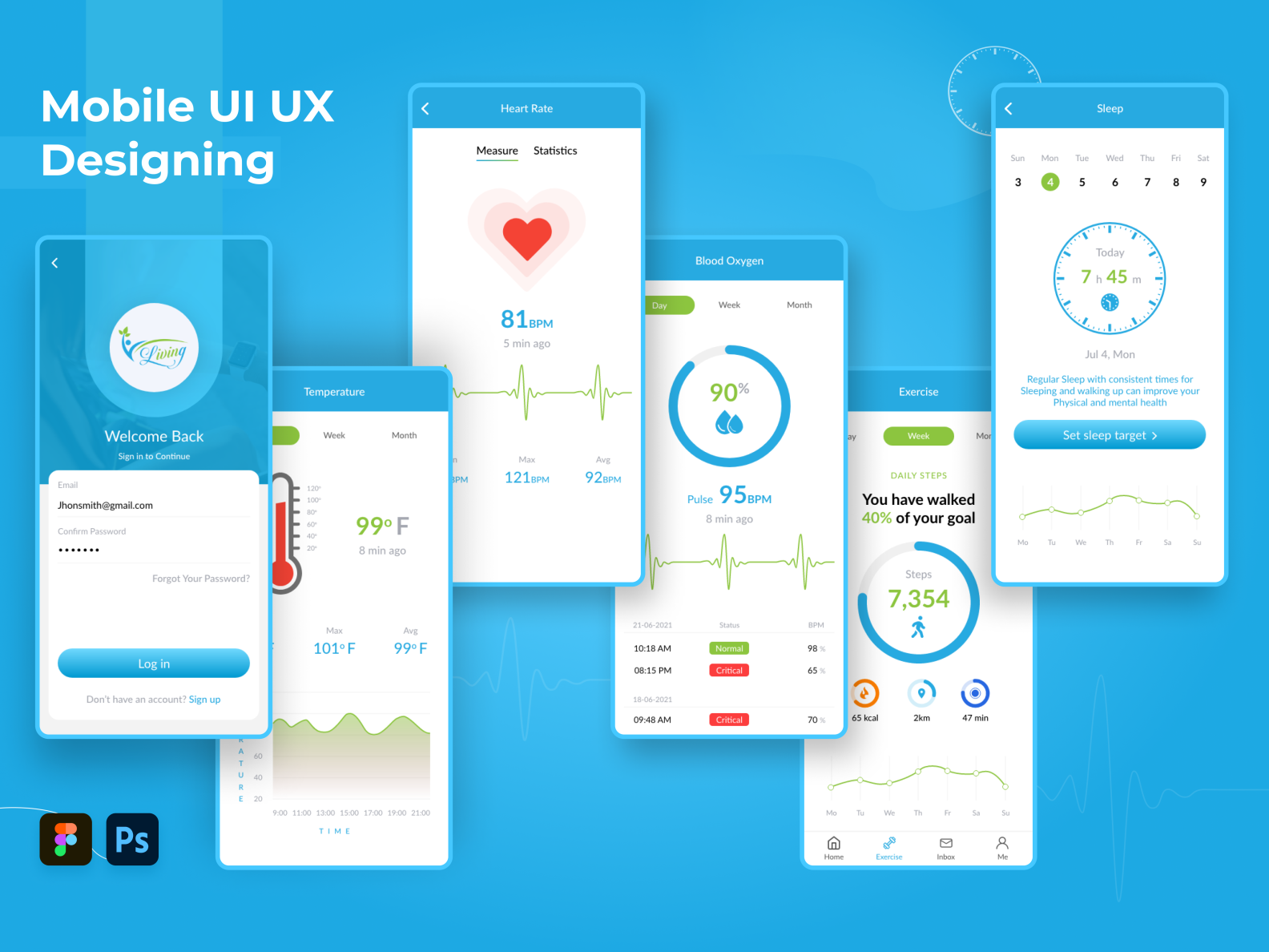 Living Mobile App UI Design by Kalim Ahmed Hamza on Dribbble