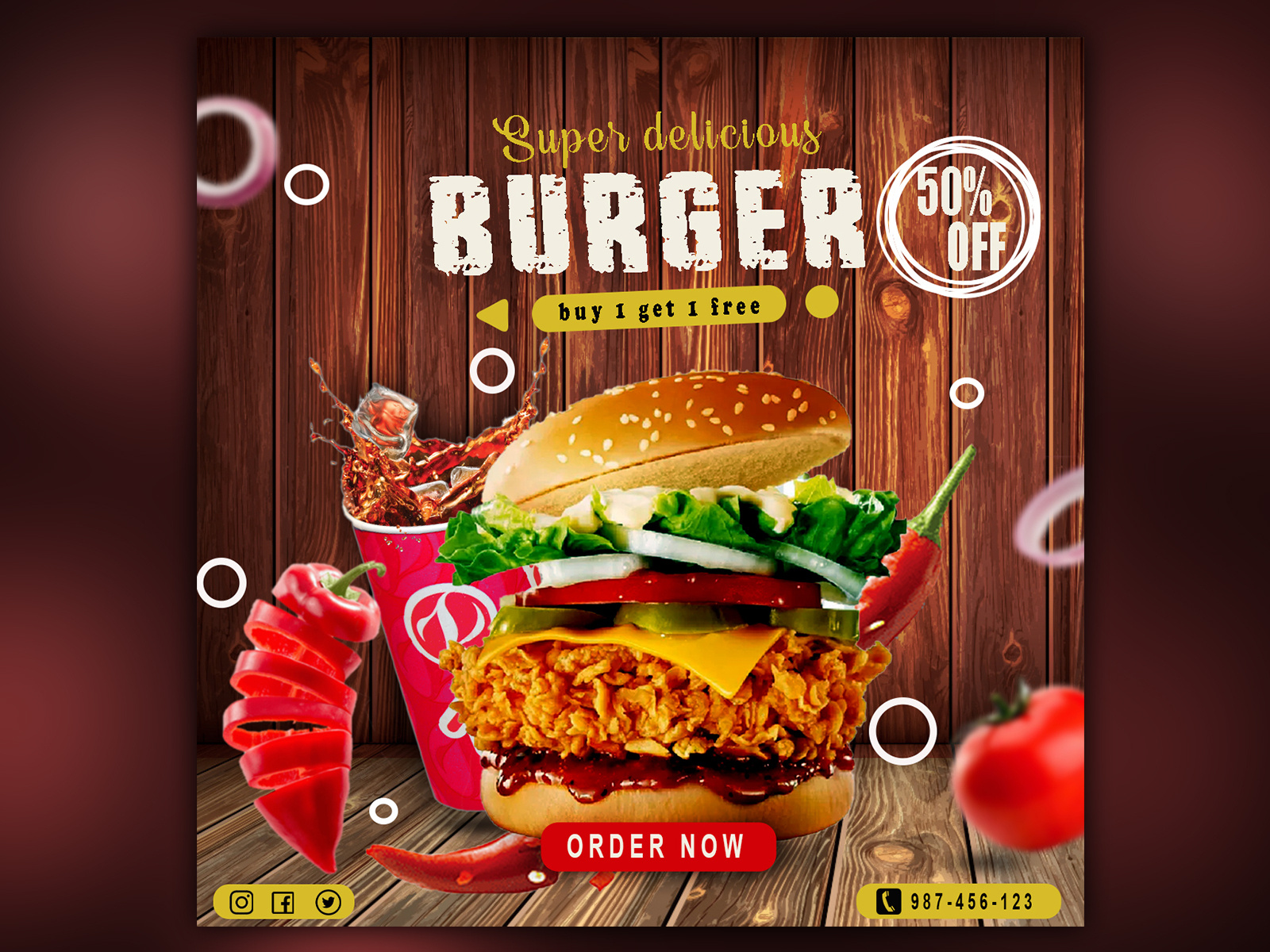 Burger banner by santosh kumar yadav on Dribbble