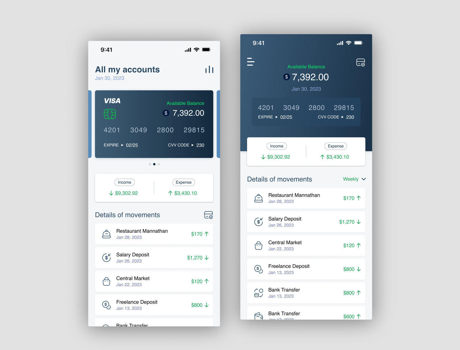 Bank Finance Concept App UI Design in Figma by Hassan Mushtaq on Dribbble