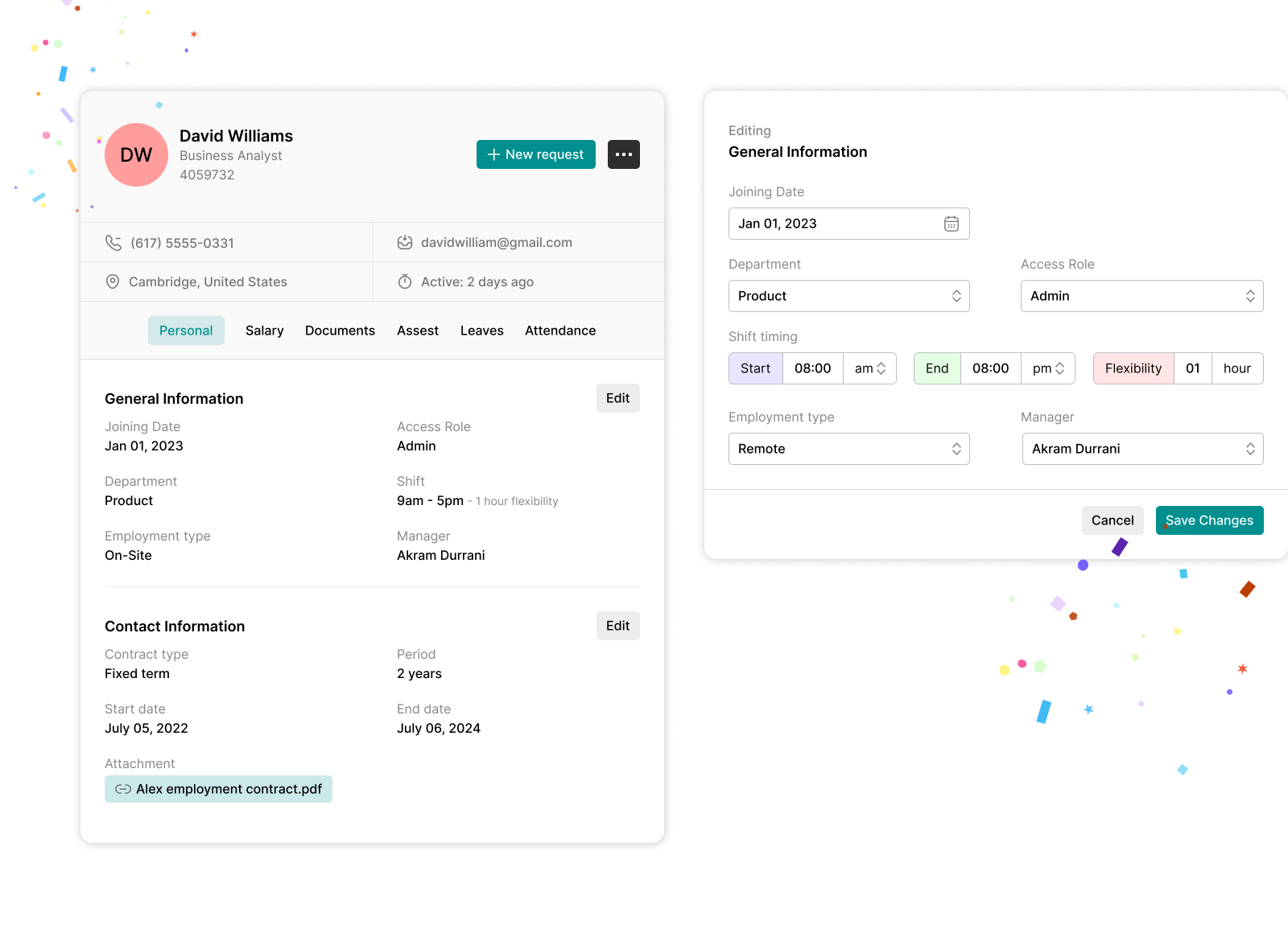 HR Information - Employee Profile by Hassan Mushtaq on Dribbble