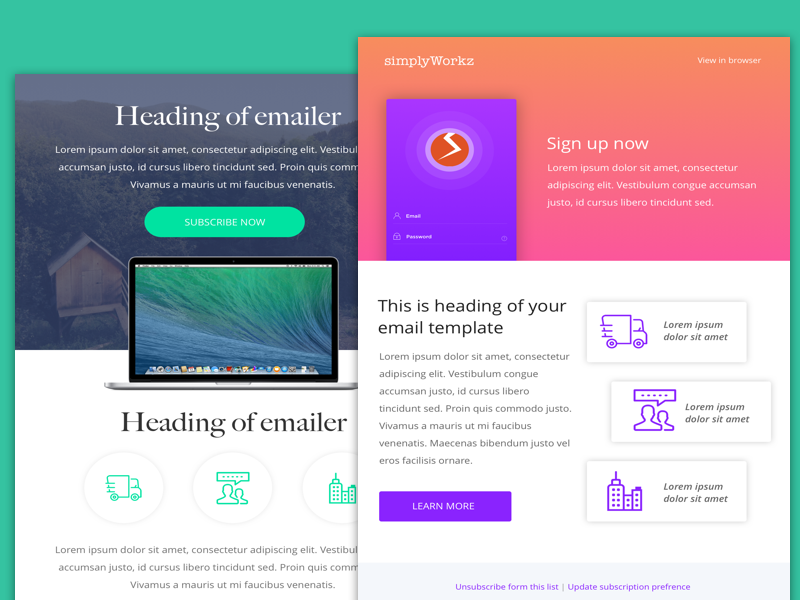 Emailer Templates by Simply Works on Dribbble