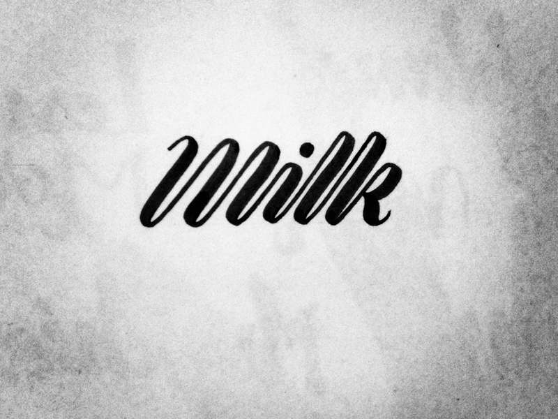Milk (brush lettering) by Abi on Dribbble