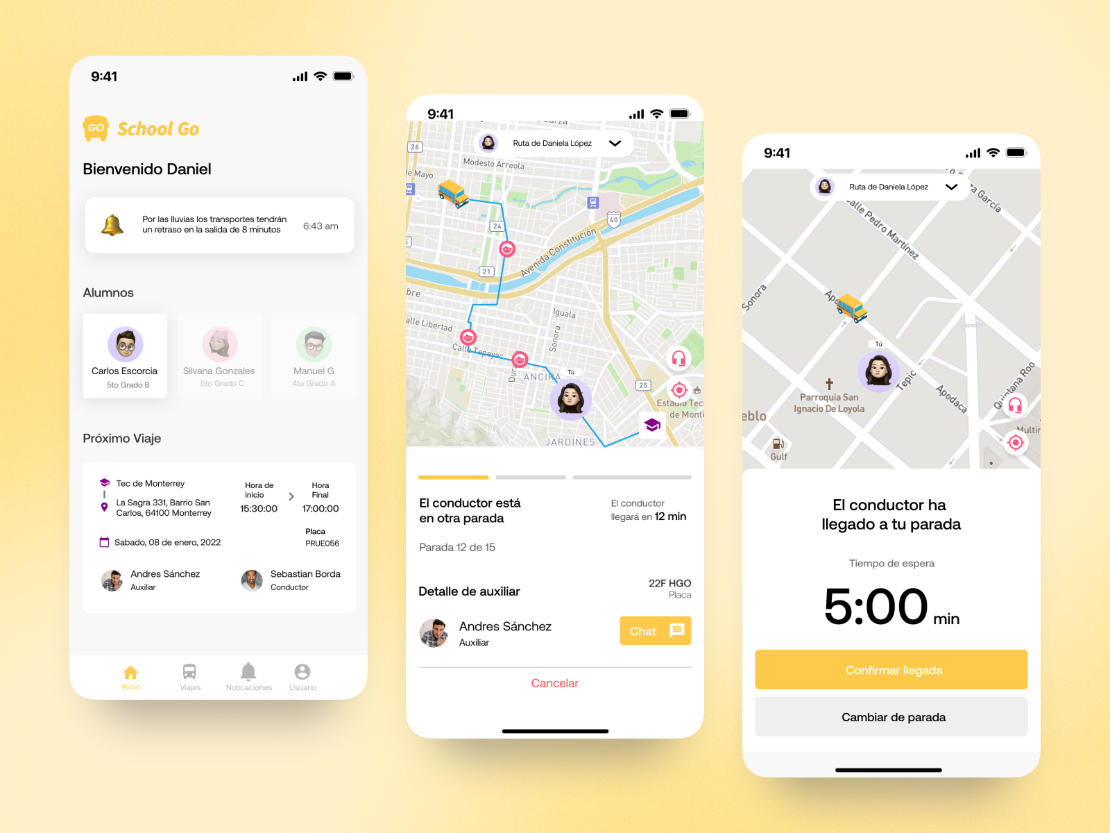 School Transportation app - Mobile app by Jesus Trujillo on Dribbble