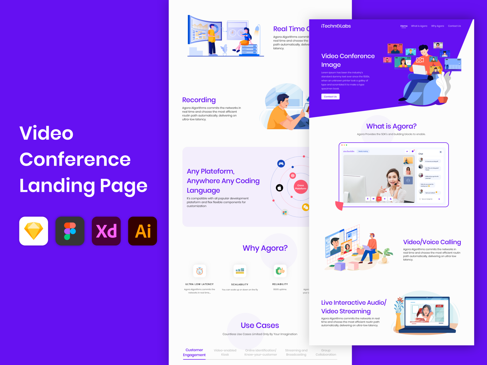 Video Conference Landing Page by Aerik Singla on Dribbble