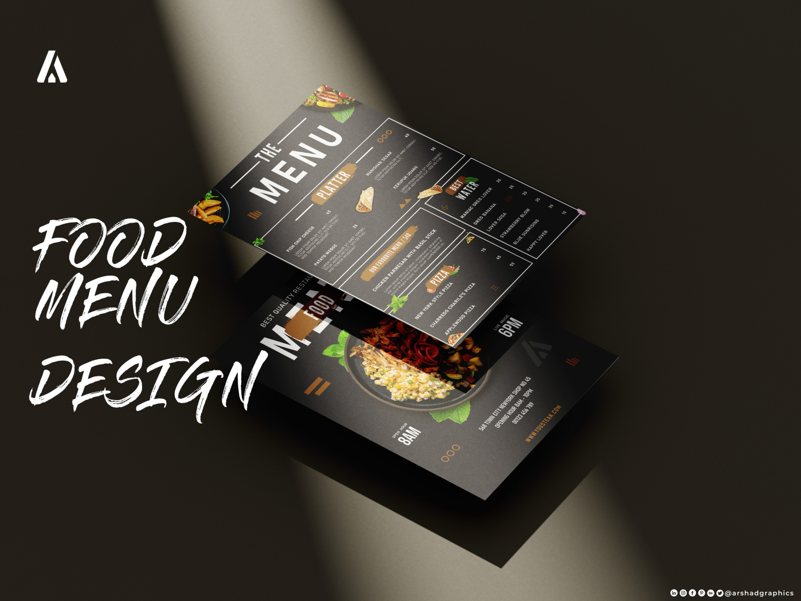 Food menu design for restaurant by Muhammad Arshad on Dribbble