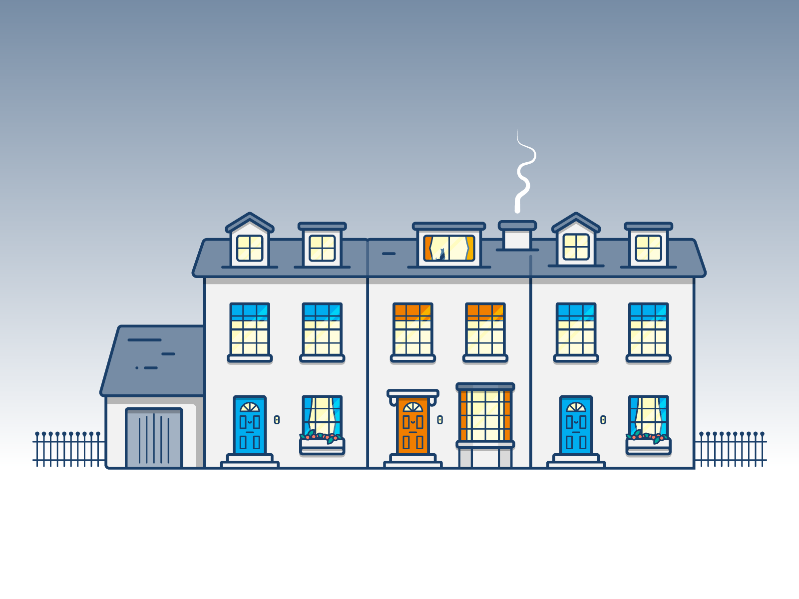 Terrace Houses Illustration by Howard Phillips on Dribbble