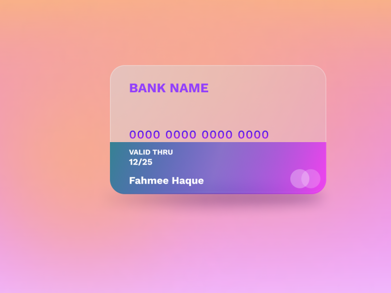 Bank Card Concept by Fahmee Haque on Dribbble