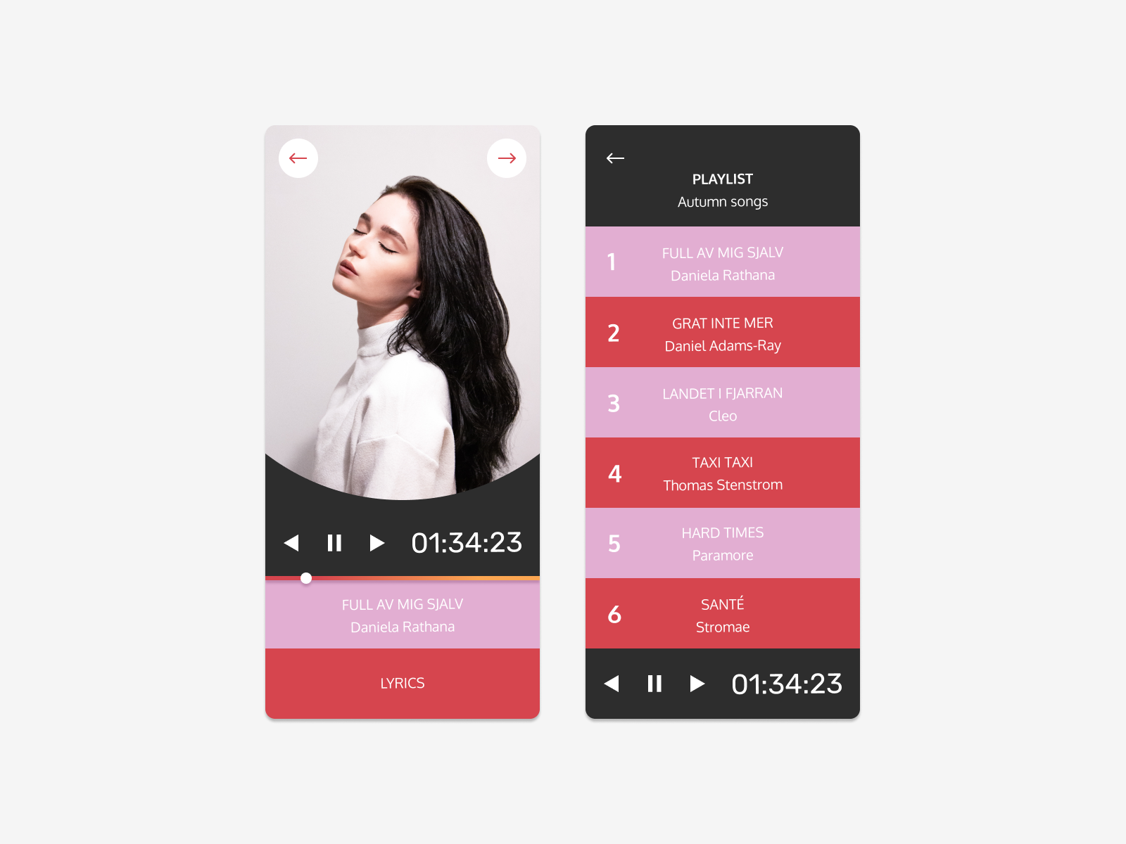 Day 009 - Music Player by Ida Kvist on Dribbble