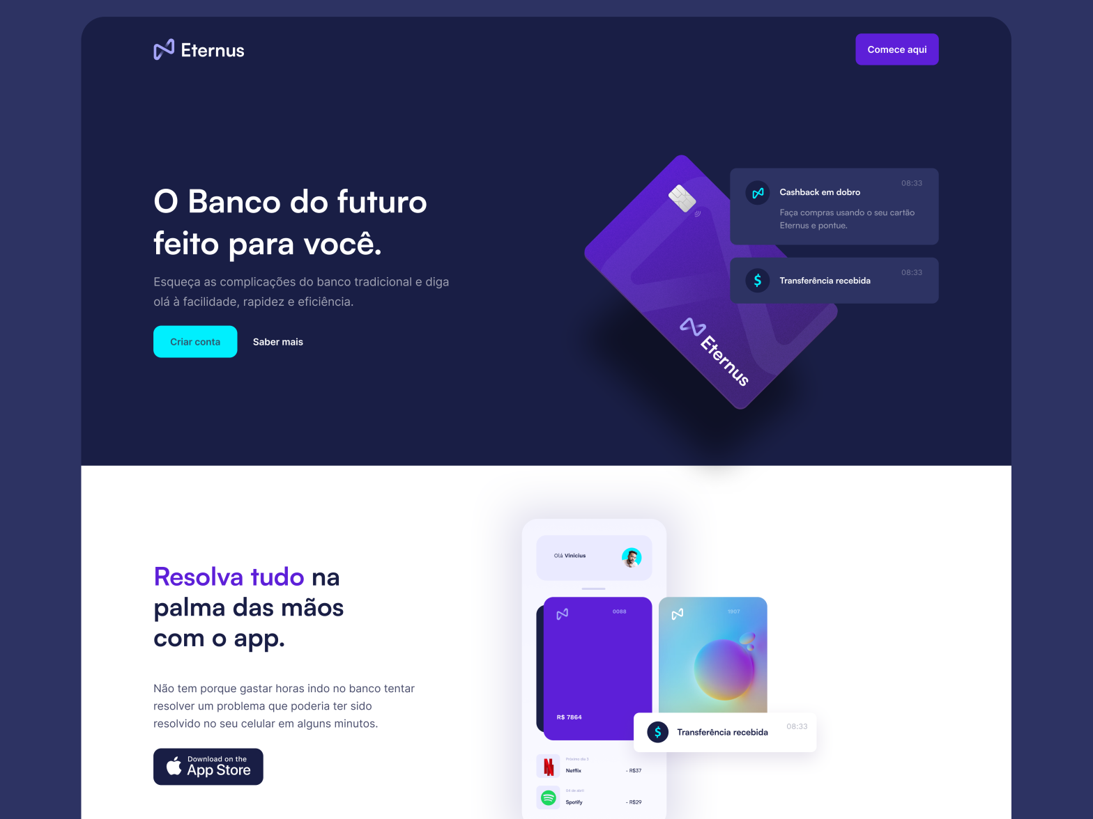 Projeto Eternus - Dominando Webflow by Gabriel Rodrigues on Dribbble