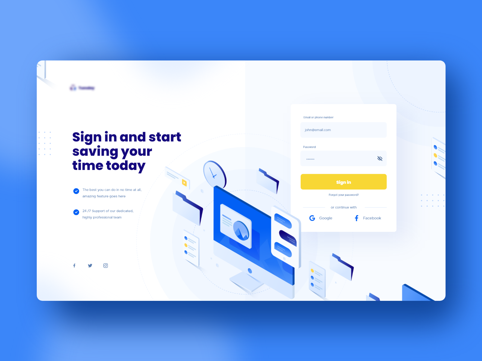 Sign in form by Kuba Zelichowski on Dribbble