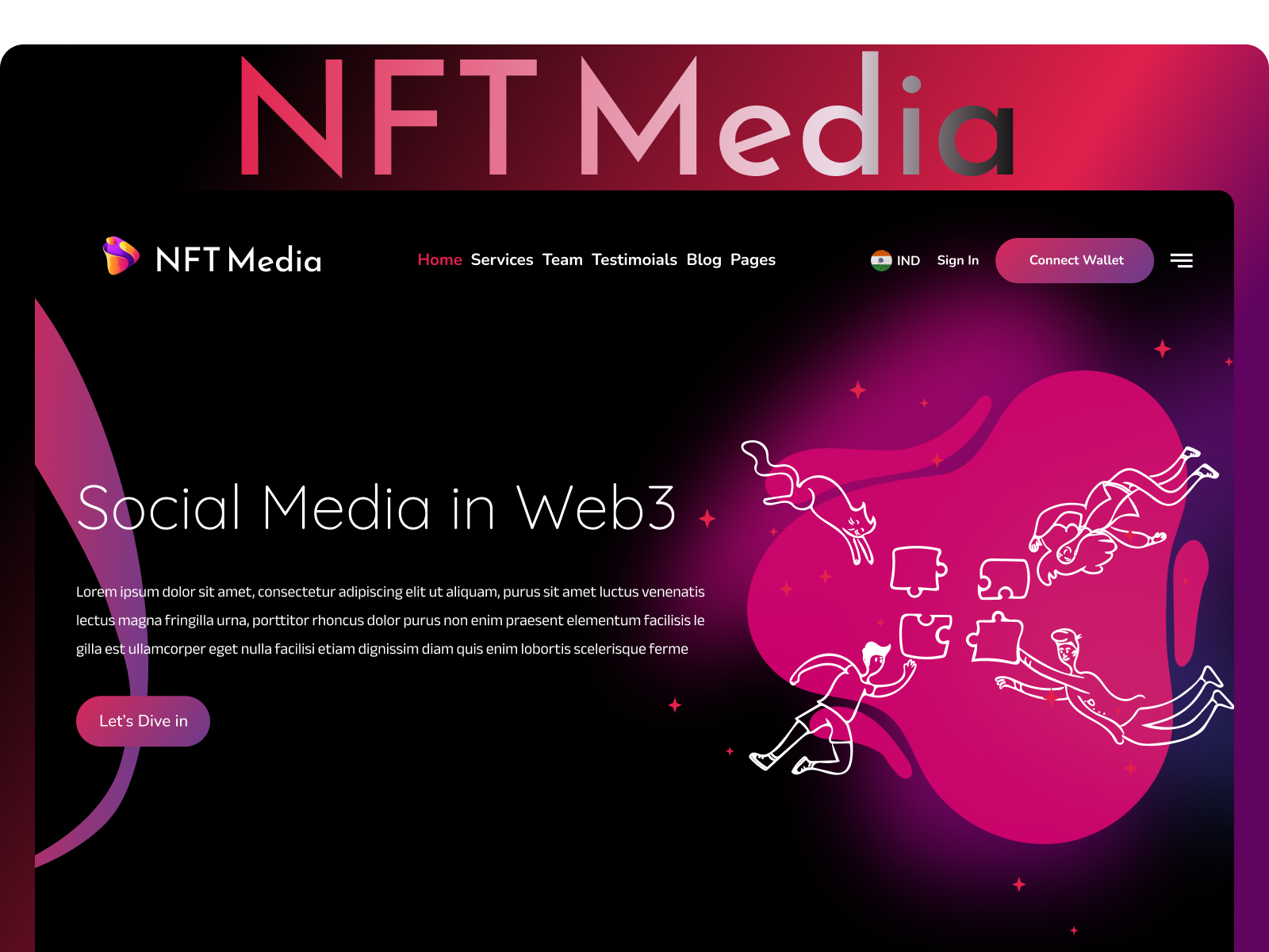 NFT Media Landing page by Prashant on Dribbble