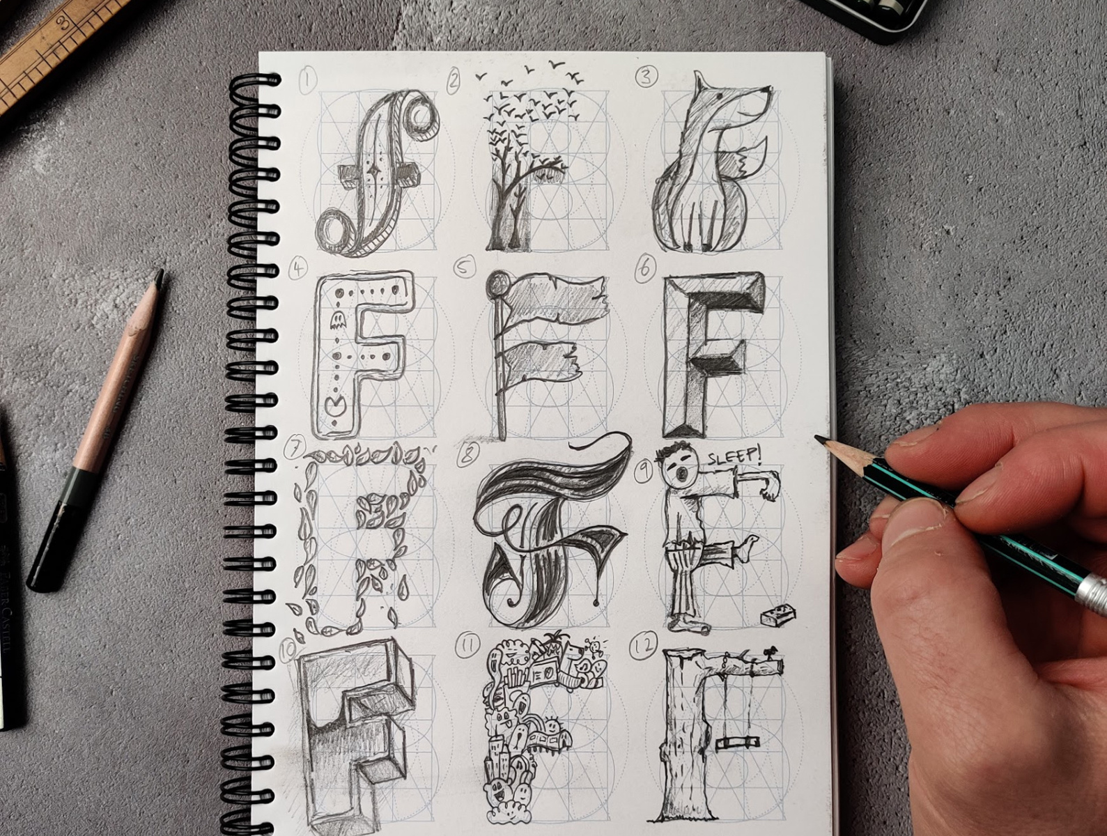12 Types of Letter F by Ian Barnard on Dribbble