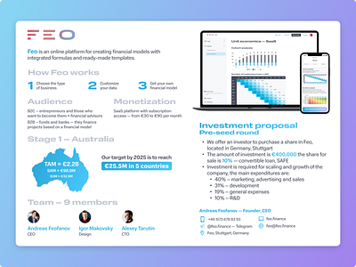 One Pager | Investment Proposal by Ilya Pluzhnikov on Dribbble
