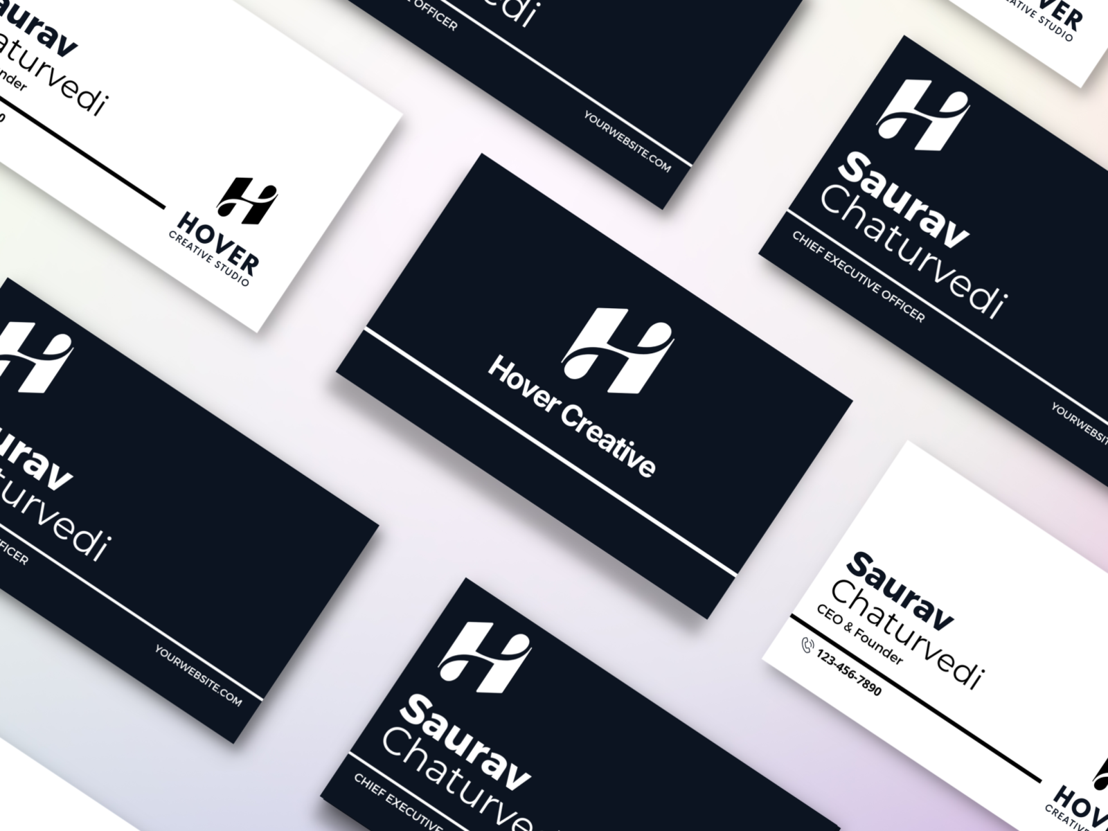 Hover Business Cards by Curated Media on Dribbble