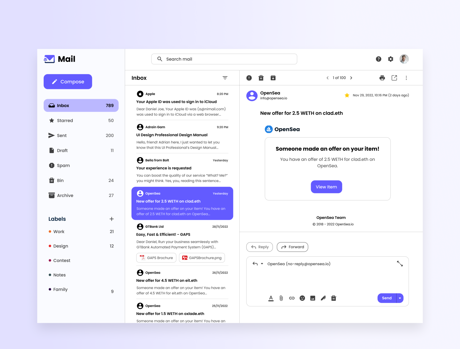 Email dashboard - Daily UI #01 by Sogbaike Boluwatife Martins on Dribbble