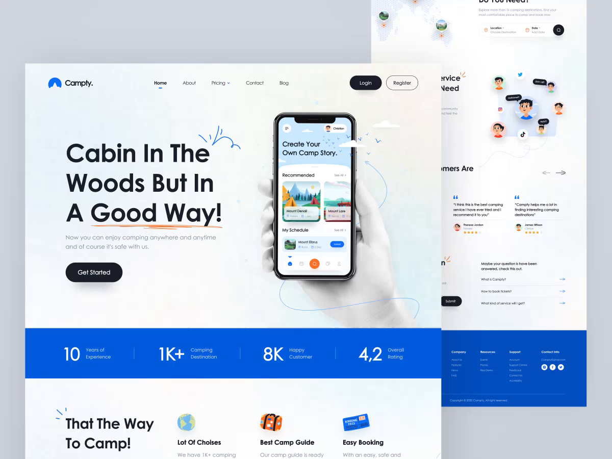 Campty - Hiking Landing Page Animation by Bayu Ananda for One Week ... Campty - Hiking Landing Page Animation by Bayu Ananda for One Week ...