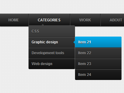CSS3 dropdown menu by Catalin Rosu on Dribbble