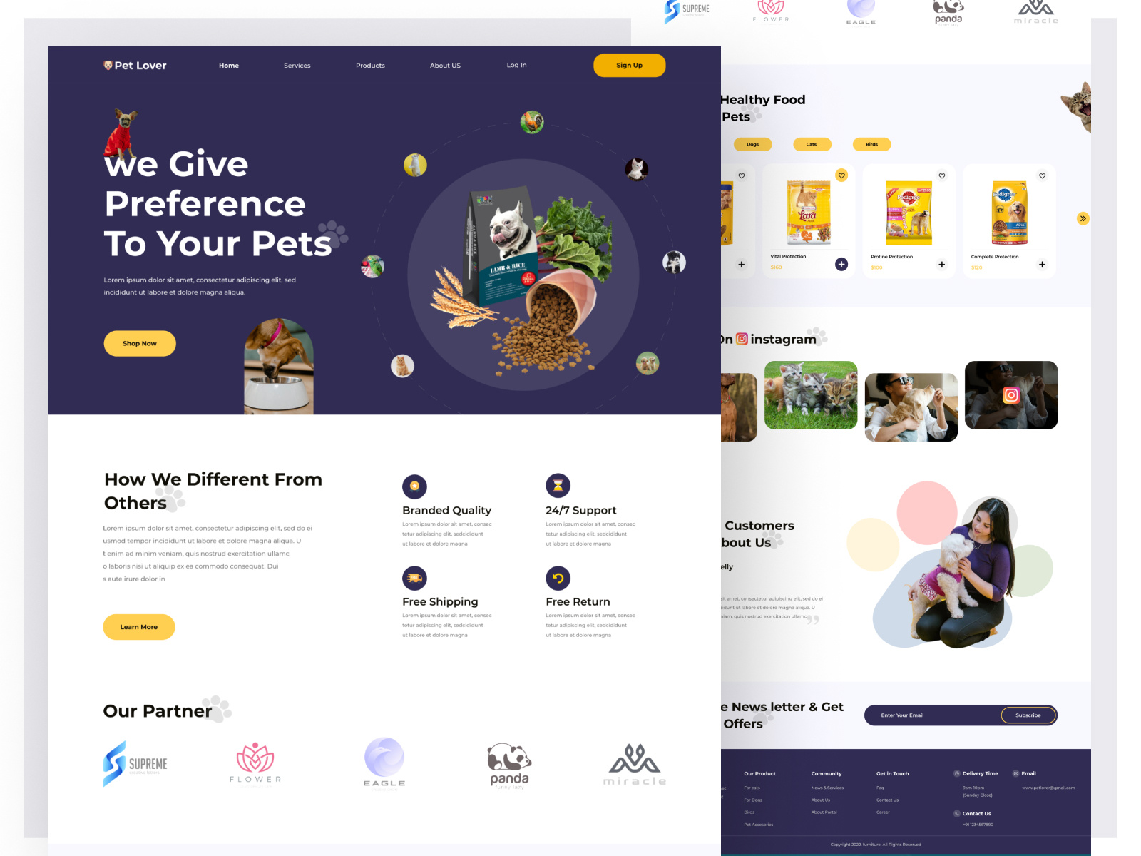 Pet Shop Landing page by Gurdhian Singh on Dribbble