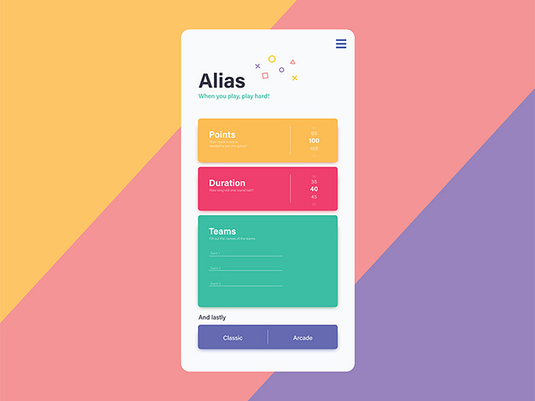 Front page for Alias by Hubi Farago on Dribbble