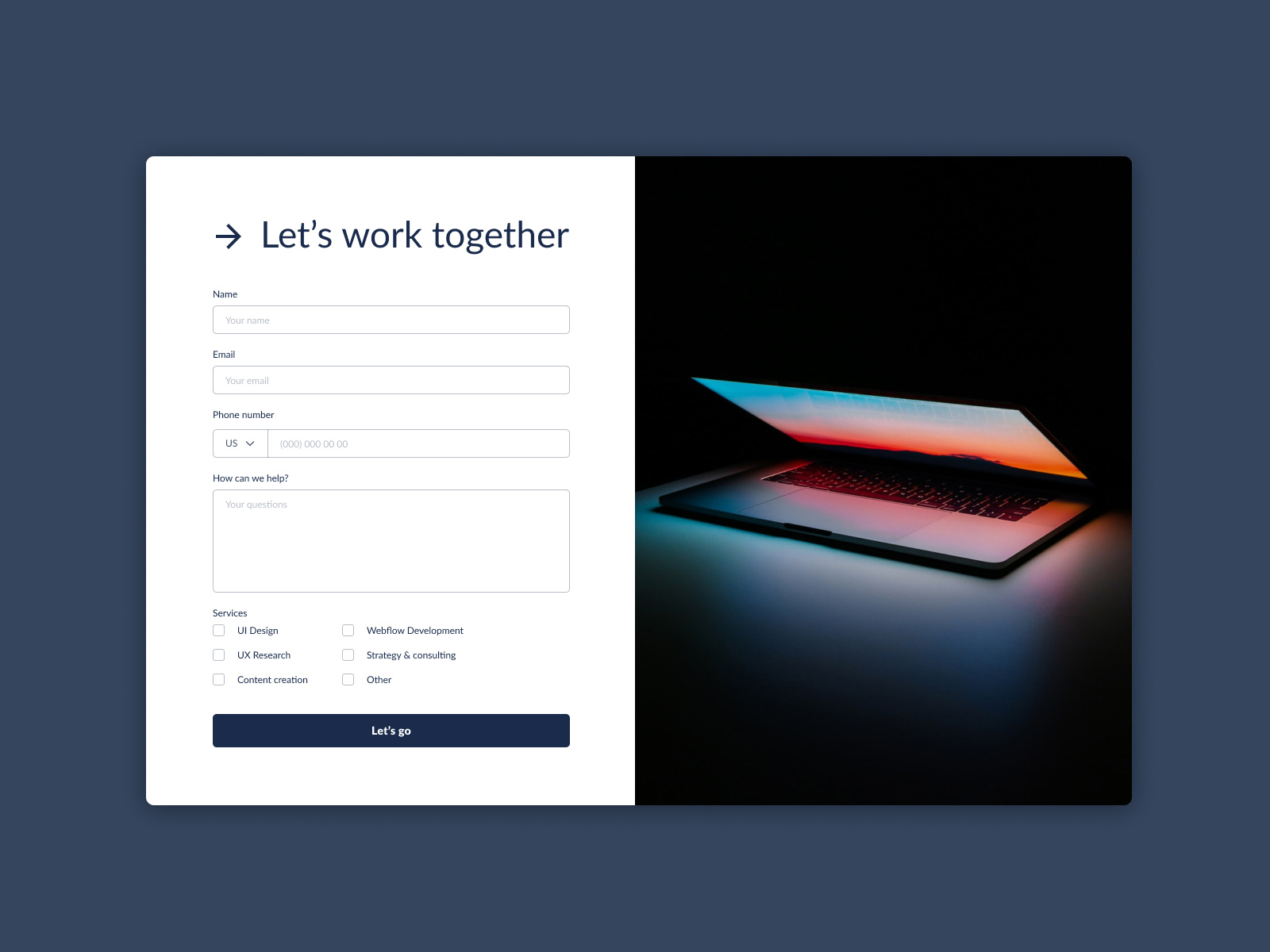 Contact Us by Oleksandra on Dribbble