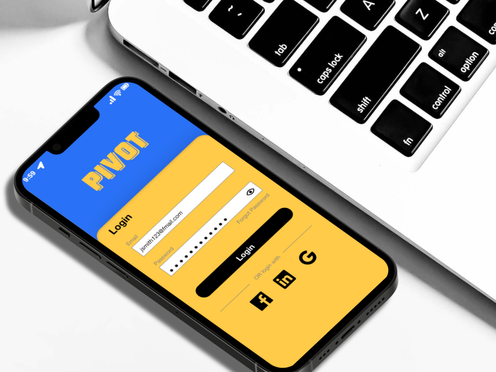 Pivot Mobile App Login Page by Shane Whiting on Dribbble
