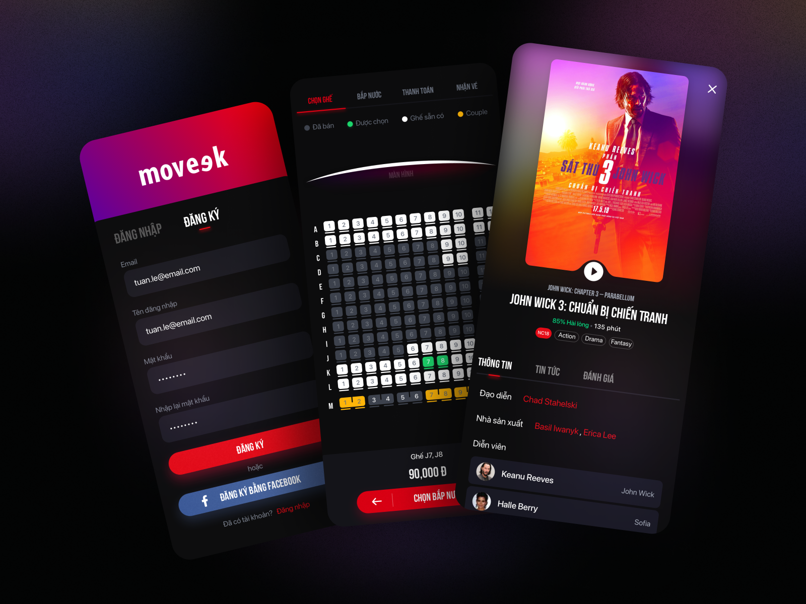 Movie ticket purchasing App by Konpo on Dribbble