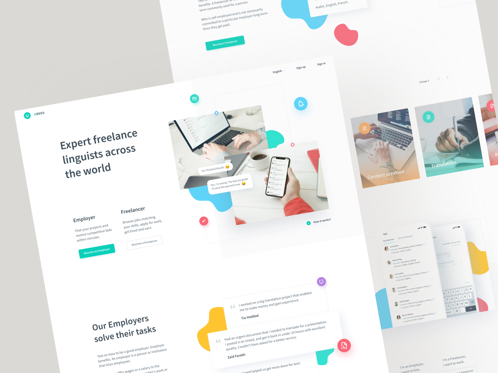 Landing page for a writing platform by Julia on Dribbble