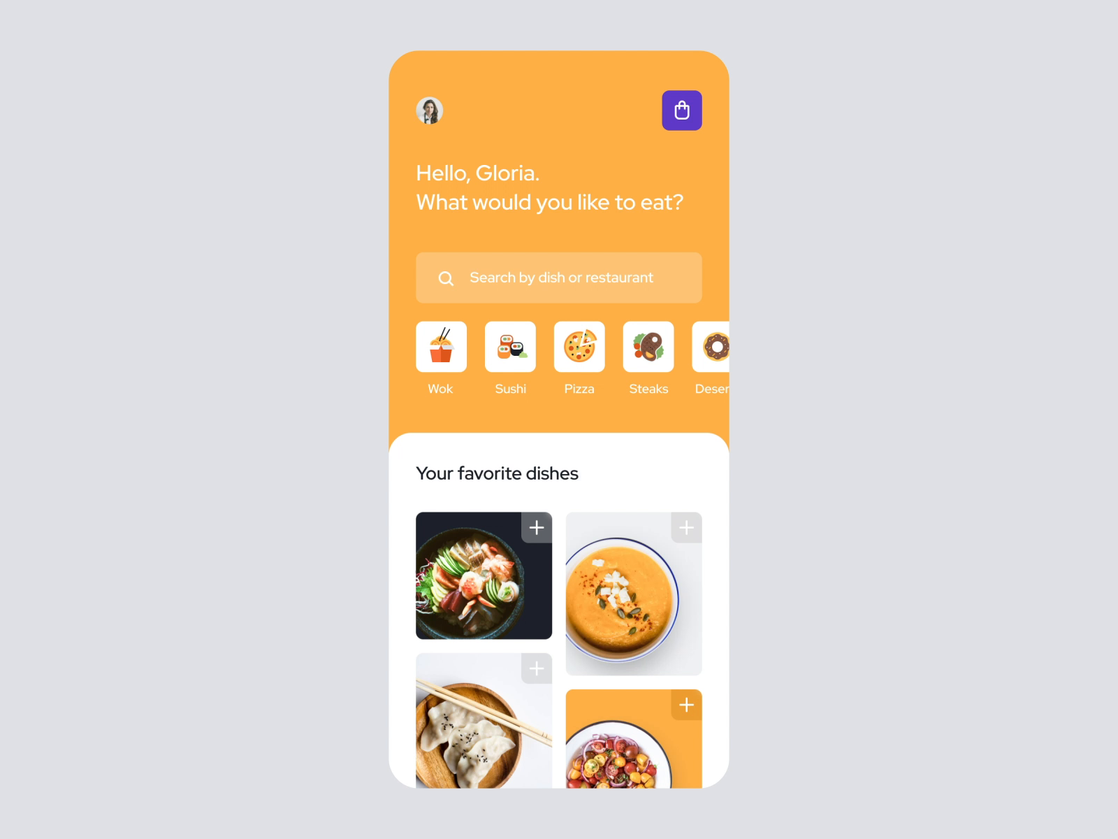 Home screen and Search, Food Delivery App by Julia for TechWings on ...