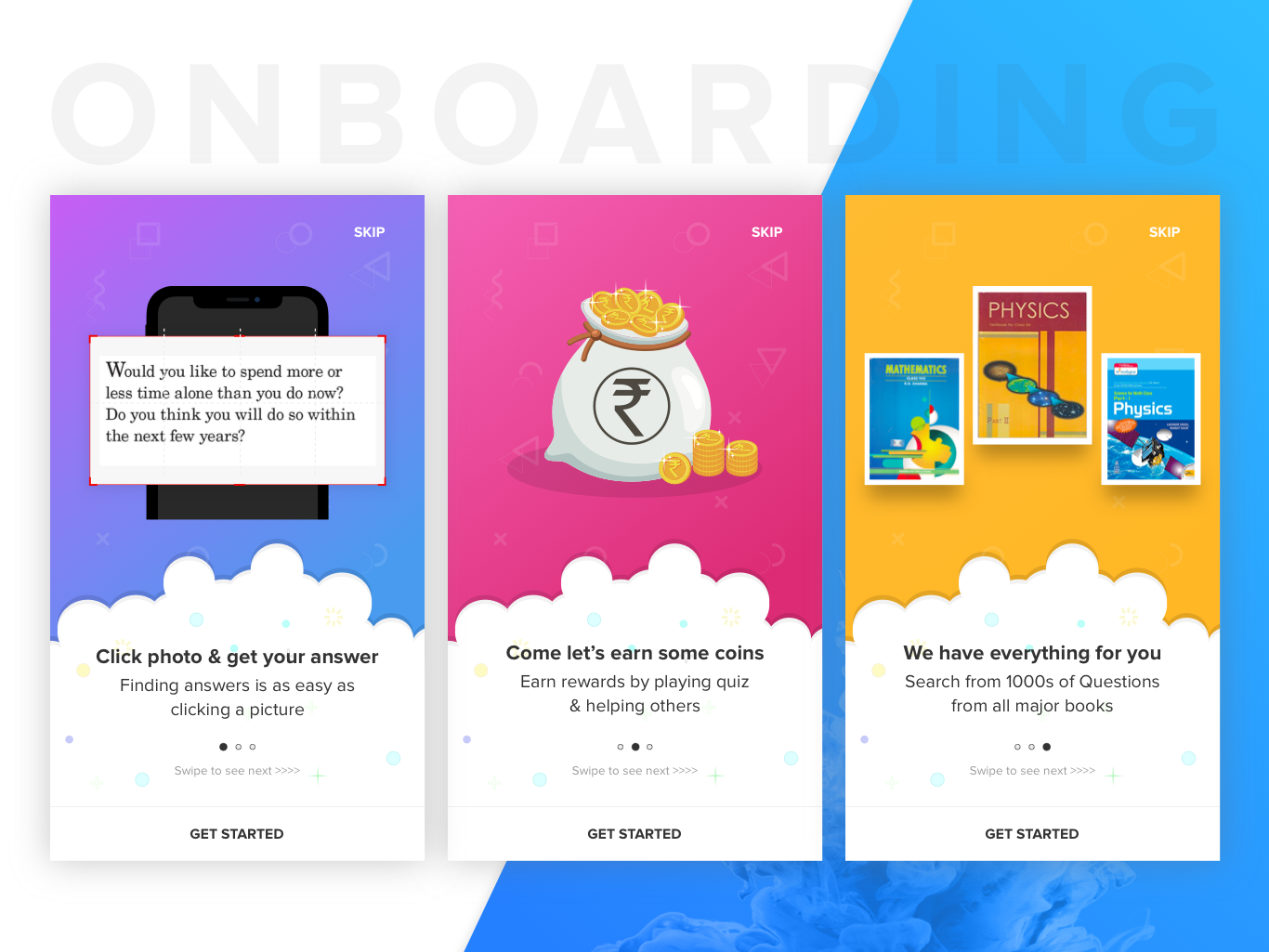 User Onboarding Screens by Shubham Soni on Dribbble