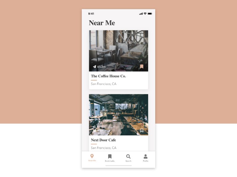 Near Me page by Andre Viallon on Dribbble