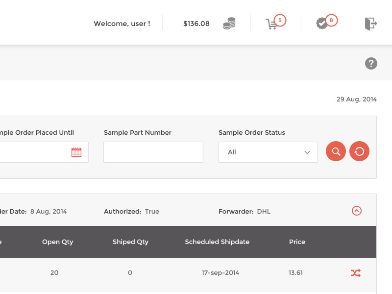 Order History Page by Ravindra Fauzdar on Dribbble