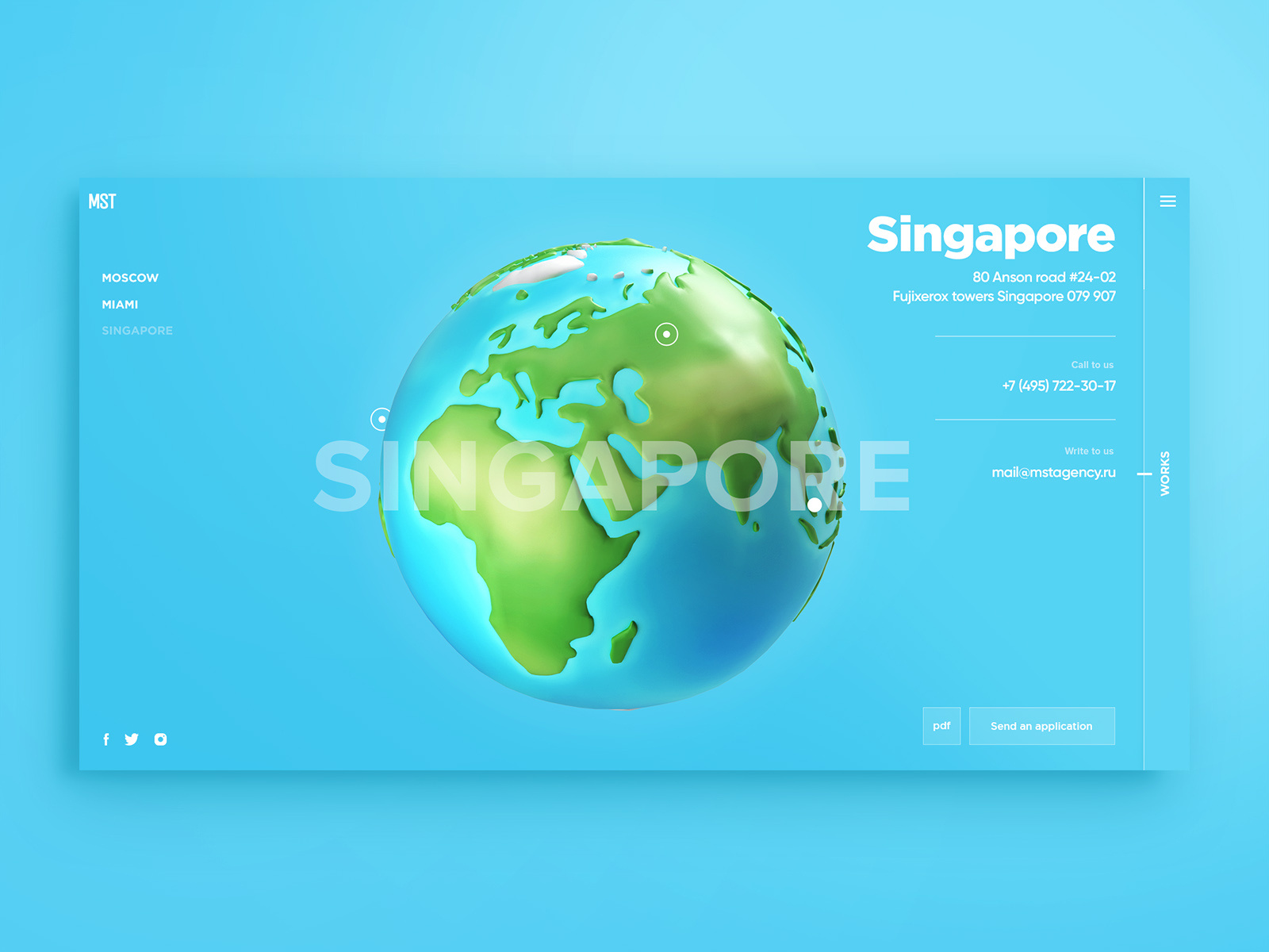 Interactive contact page by Max Urval for Intelsy on Dribbble